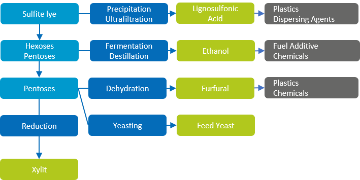 Innovative use of side streams from the sulfite process